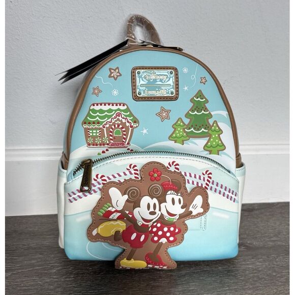 NWT Loungefly Mickey & Minnie Ice Skating (Gingerbread Scented) Mini ...